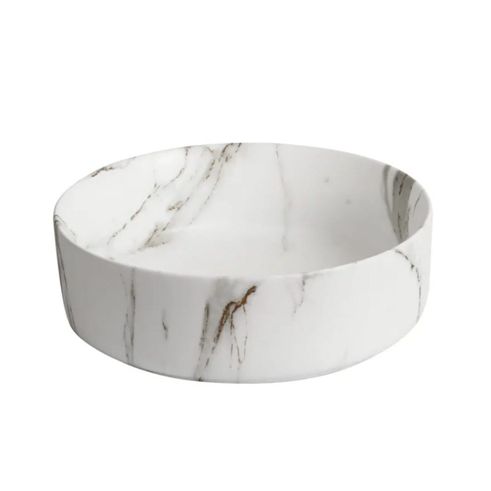 Nero Serenity DZR Brass Basin Set Arc With Rome Travertine Handle | HD Reno