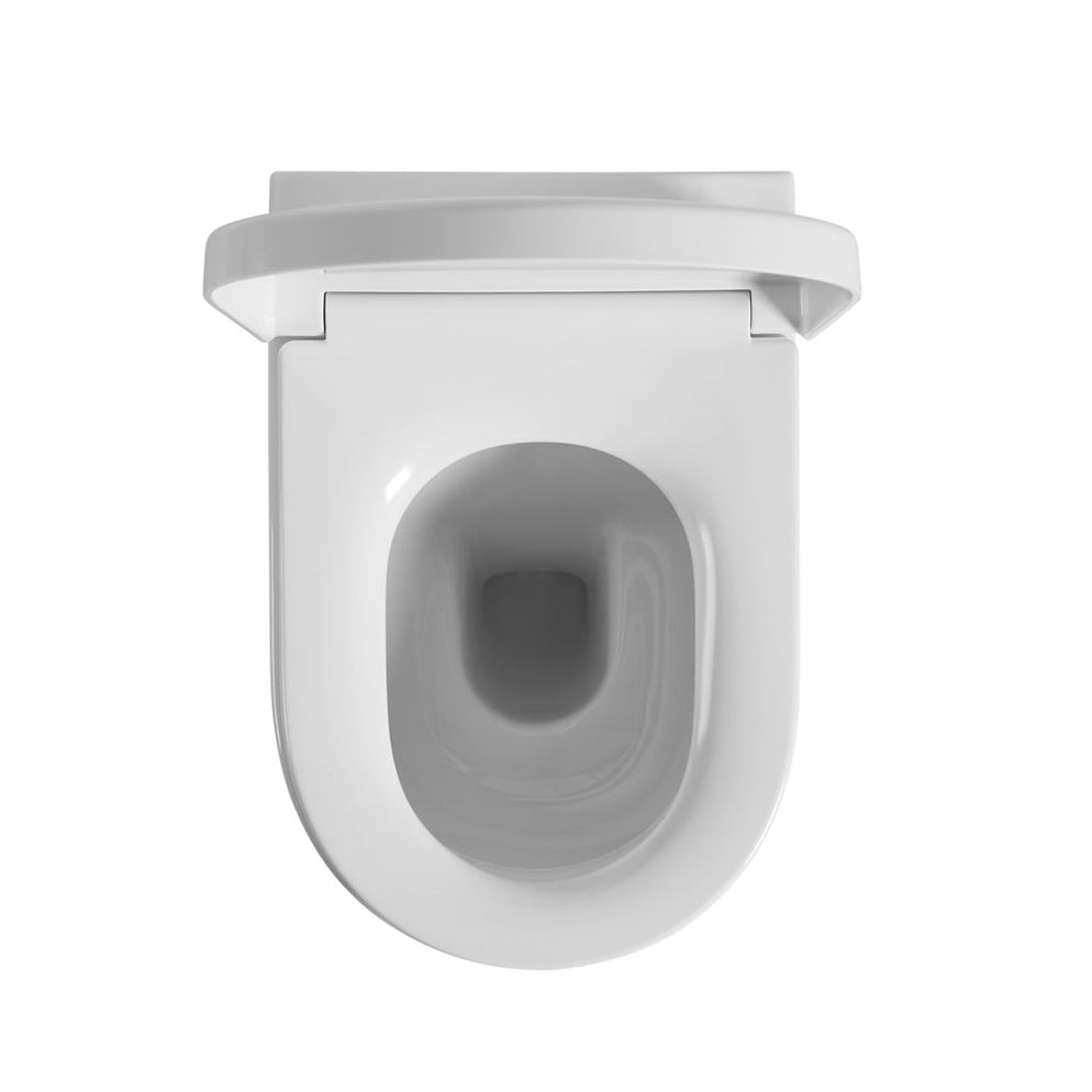 Poseidon Avery Gloss White Ceramic Wall Faced Floor Pan - Box Rim Flush ...