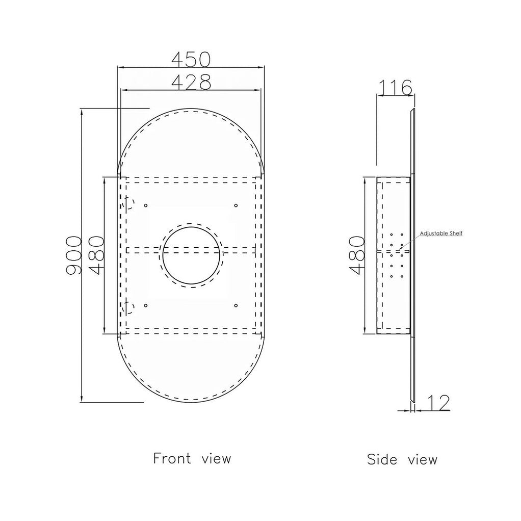 Matt White Polyurethane/Plywood Otti Noosa Oval Bathroom Shaving ...