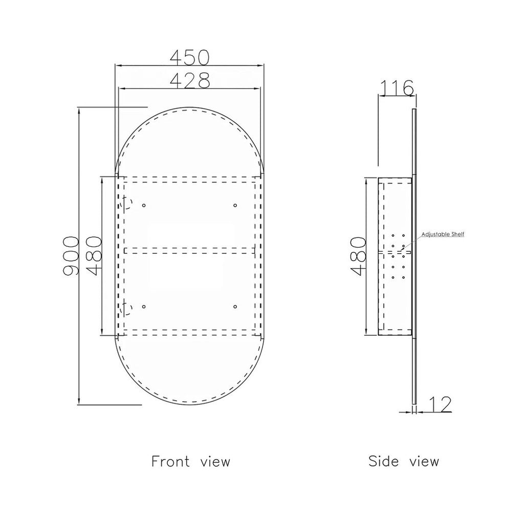 Natural Oak Polyurethane/Plywood Otti Noosa Oval Wall Mounted Bathroom ...