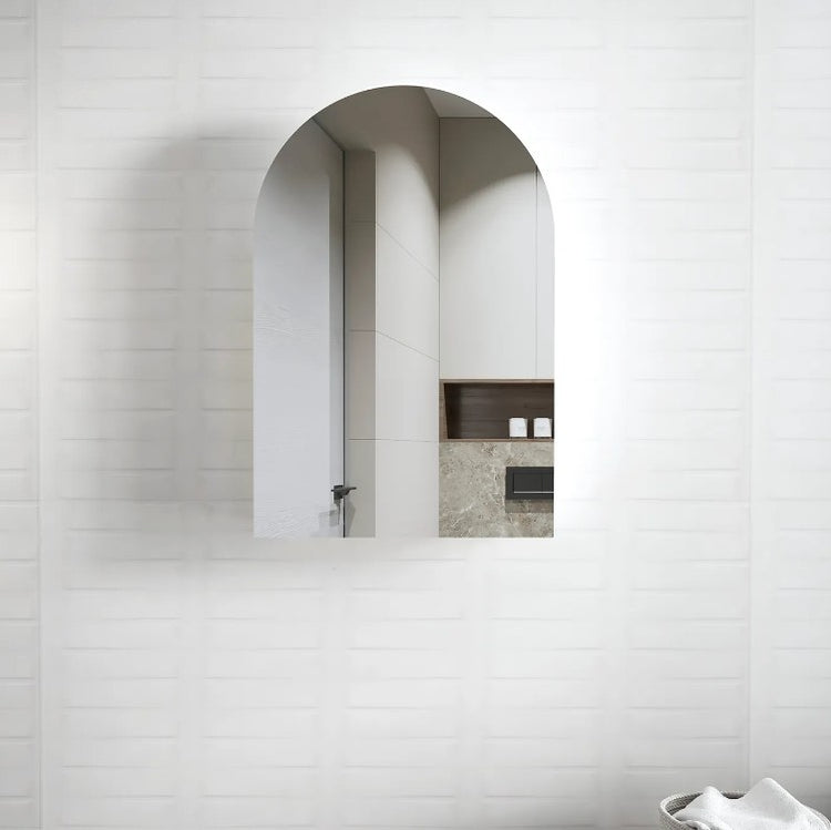 Matt White Polyurethane Otti Archie Arch Wall Mounted Bathroom Shaving ...