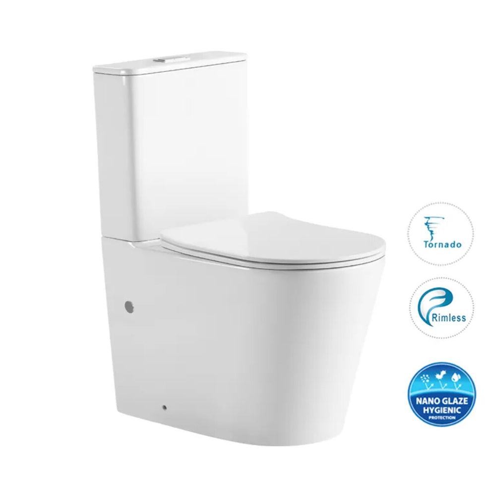 Inspire Radiant White Ceramic Back To Wall Toilet With Slimline Seat ...