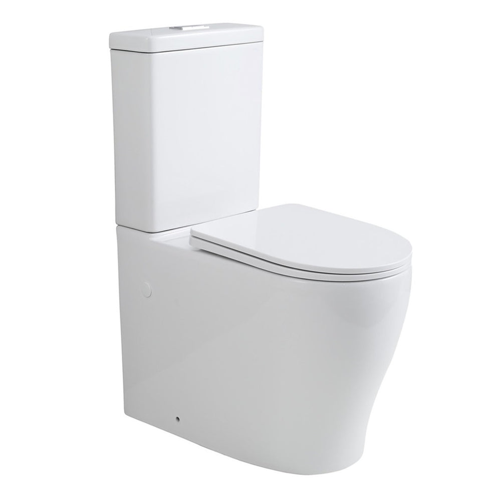 Poseidon Zeus Gloss White Ceramic Back To Wall Toilet - Rimless ...