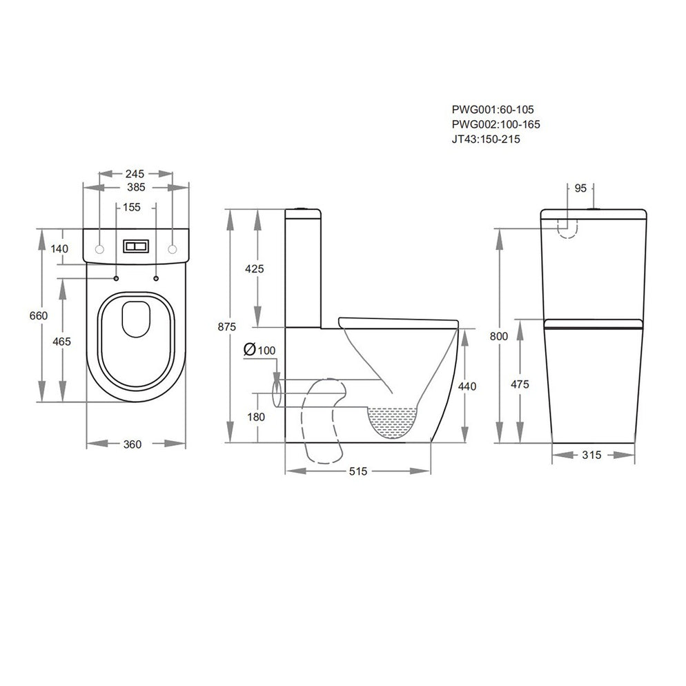 Poseidon Elvera Gloss White Ceramic Back To Wall Toilet - Rimless Flush ...