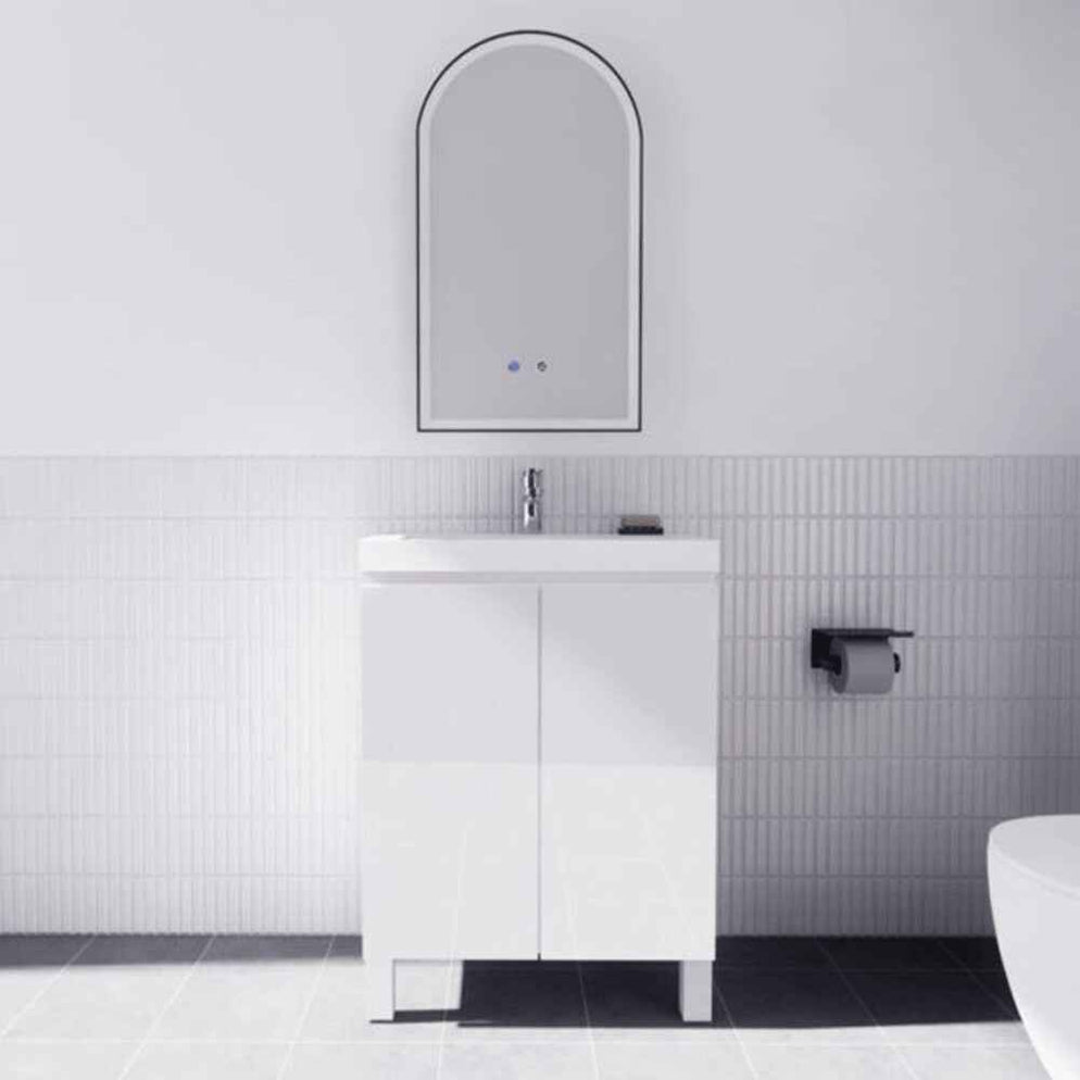 600*360*850mm ABS Gloss White MDF Freestanding Mini Narrow Vanity With ...