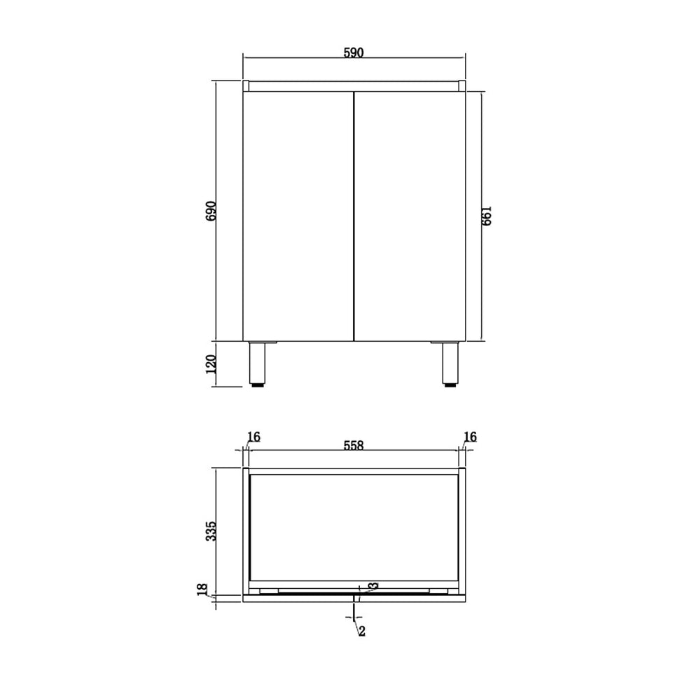 600*360*850mm ABS Gloss White MDF Freestanding Mini Narrow Vanity With ...