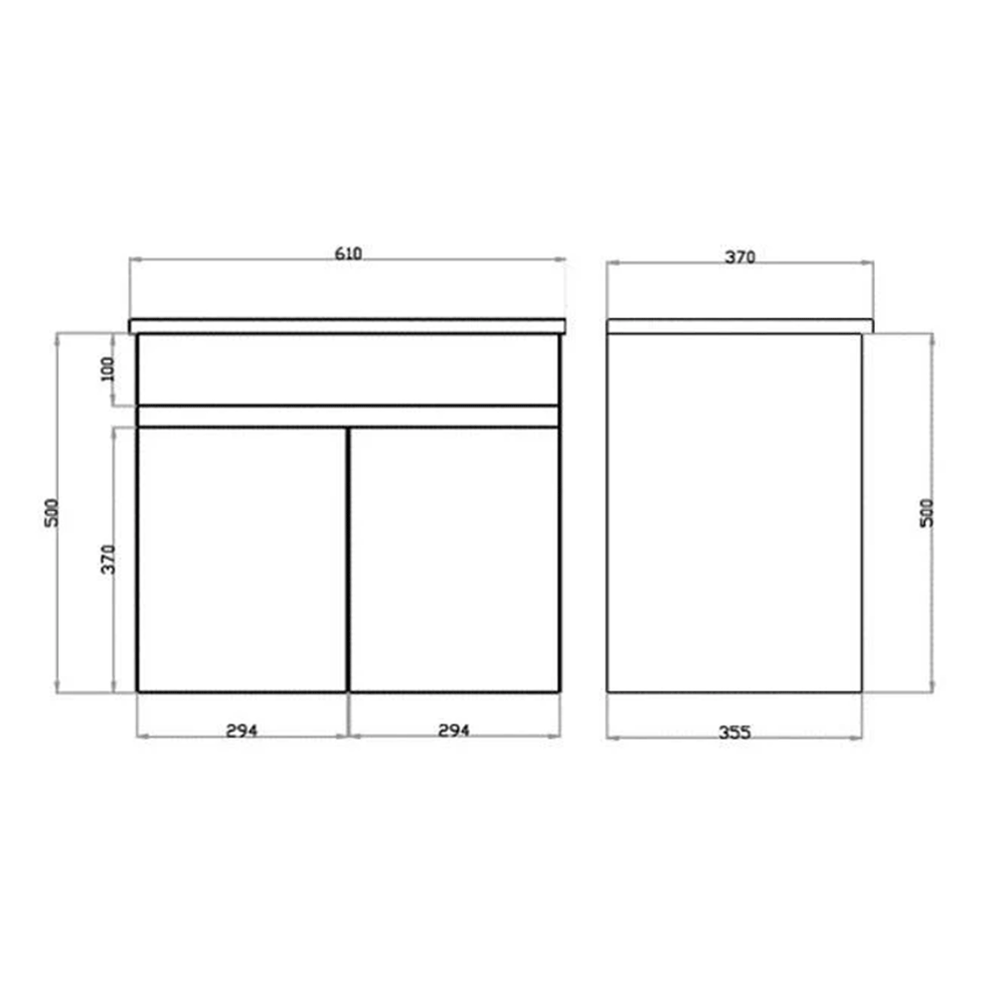 600-900*370*500mm Poseidon White MDF Bathroom Slim Wall Hung Vanity ...