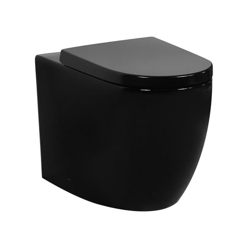 Poseidon Veda Gloss Black Ceramic Wall Faced Floor Pan - Tornado Flush ...
