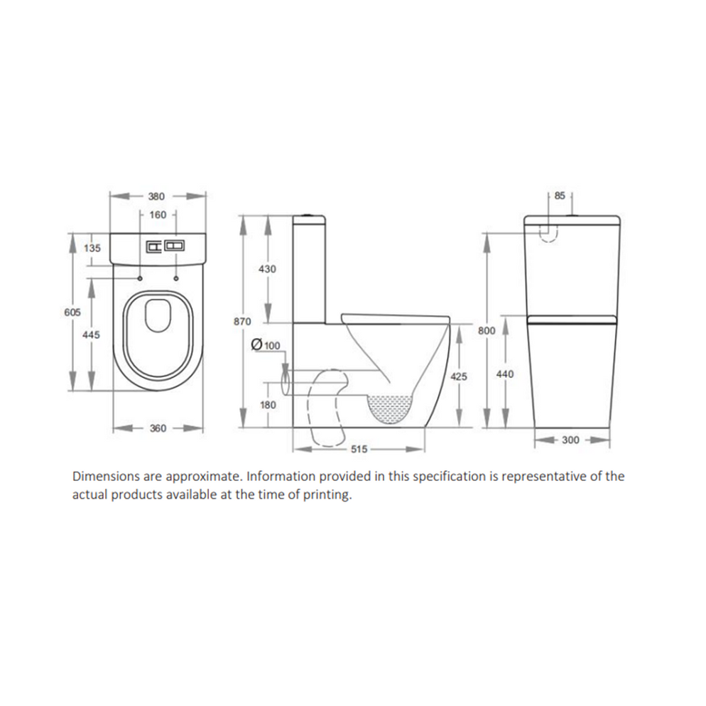 Poseidon Avis Gloss White Ceramic Compact Back To Wall Toilet - Rimless ...