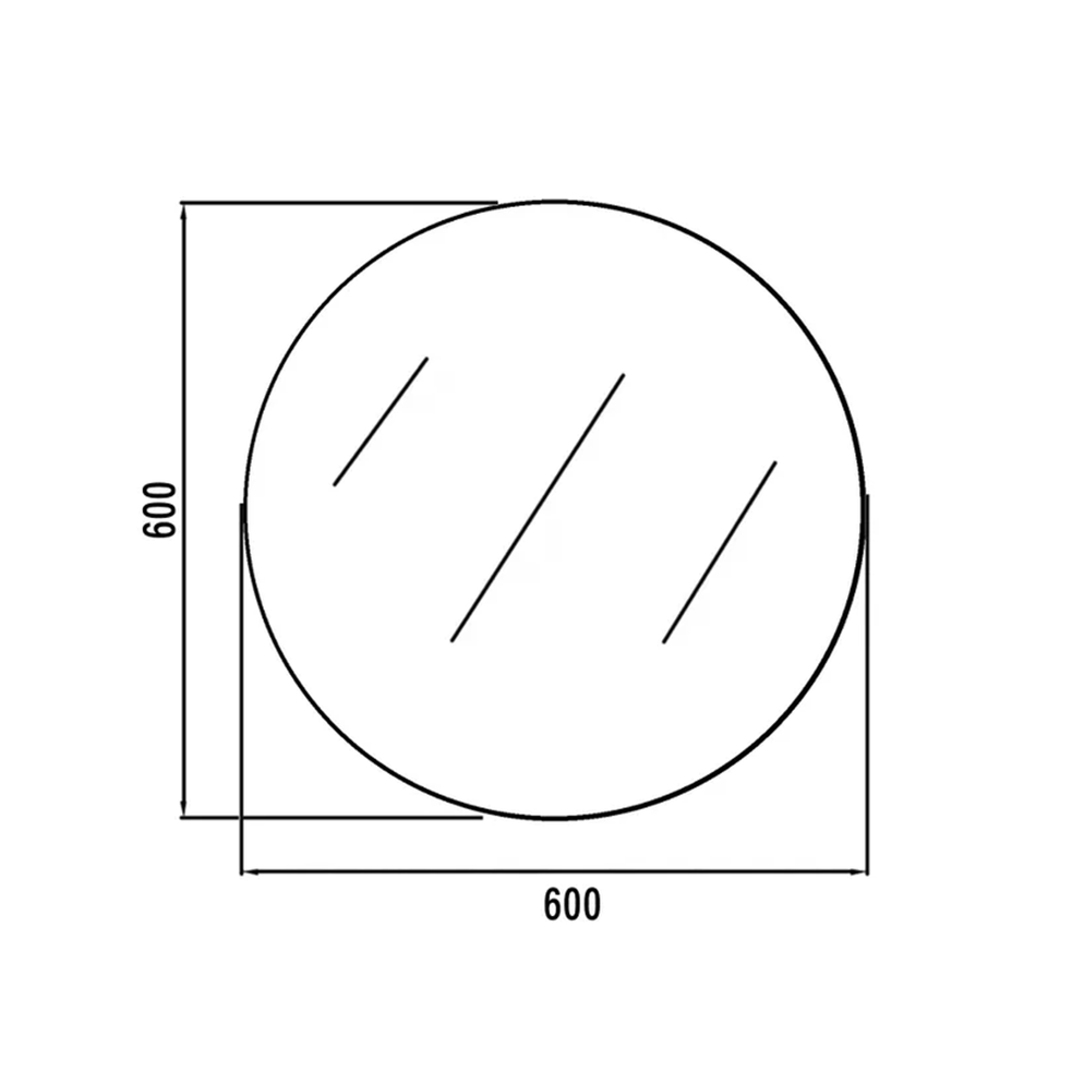 600-900*900*5mm Inspire RBM Frameless Glass Round Bevel Edge Mirror ...